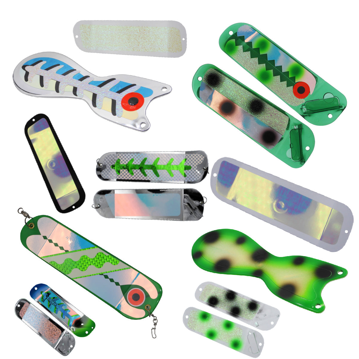 Trolling Flashers, Paddles, Spindoctors – Captain Chuck's II