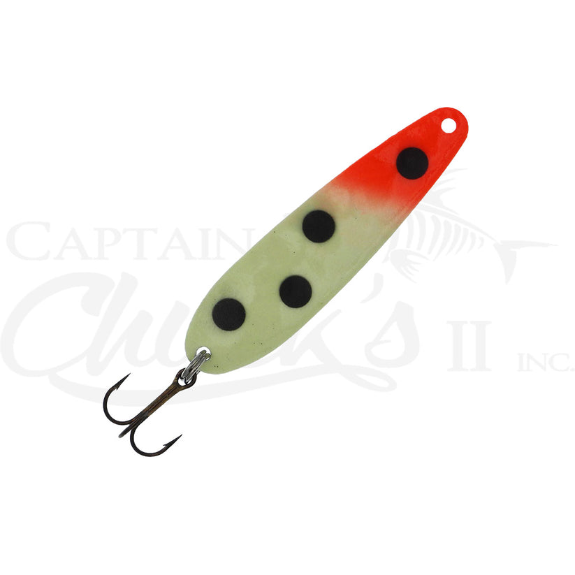 Moonshine Walleye Spoon Glow Bloody Nose – Captain Chuck's II